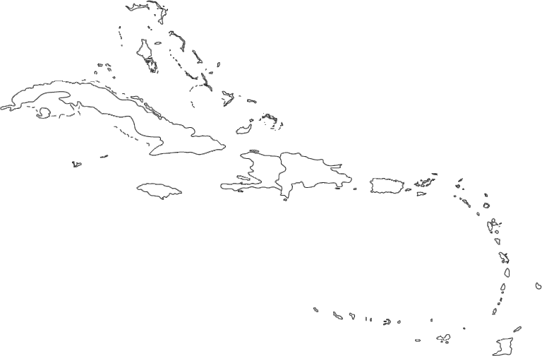 Caribbean map outline